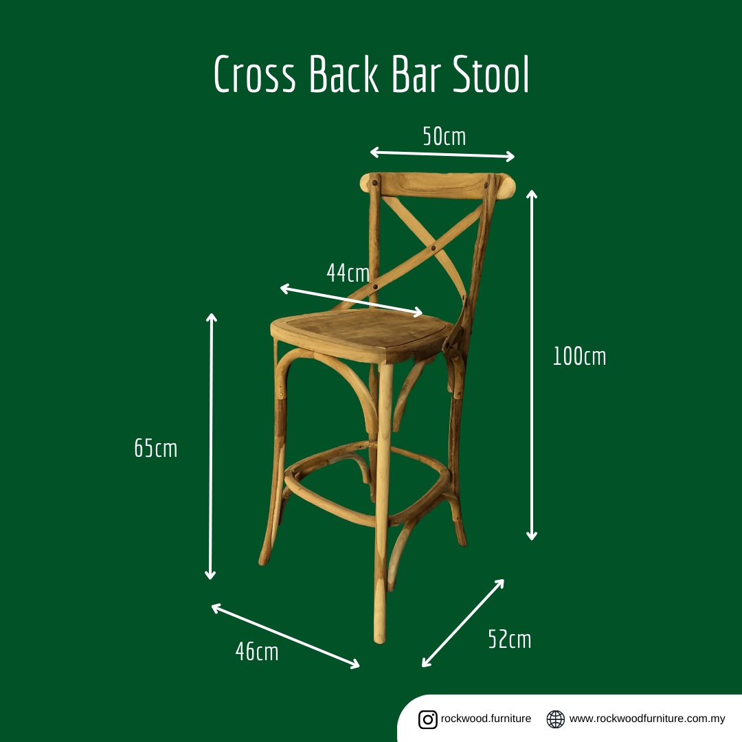 Cross Back Bar Stool – Rockwood Furniture KL Sdn Bhd