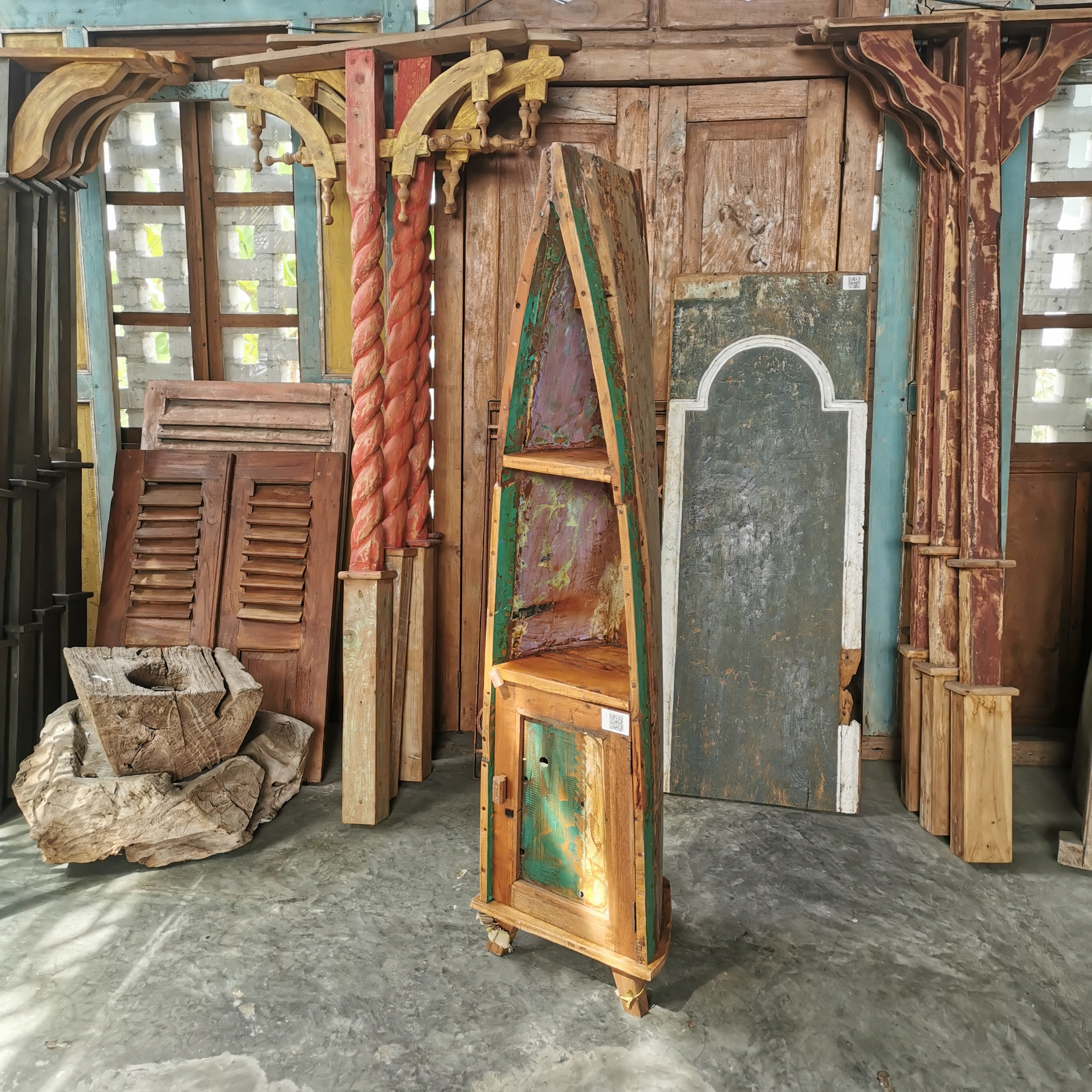 Rustic Sampan Shelf Unit (160cm) – Rockwood Furniture KL Sdn Bhd